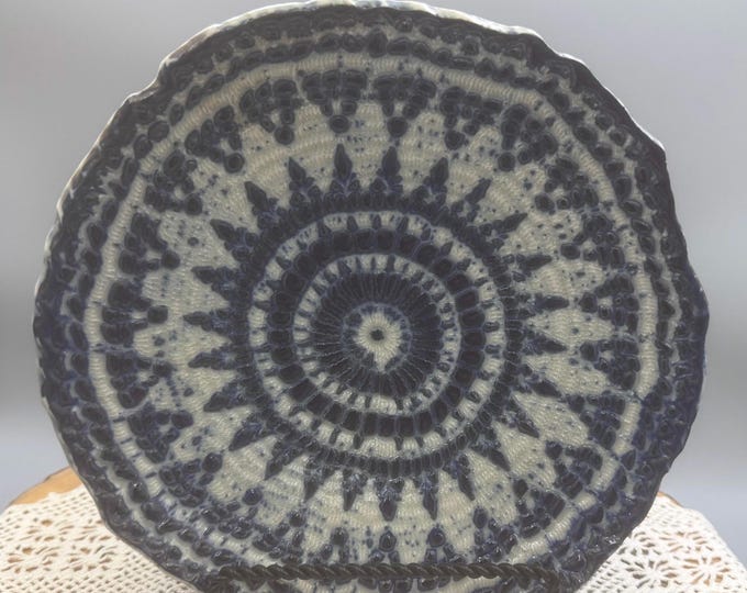 Ceramic Lace Platter, Hand Built Platter, Artisan Ceramic Platter ...