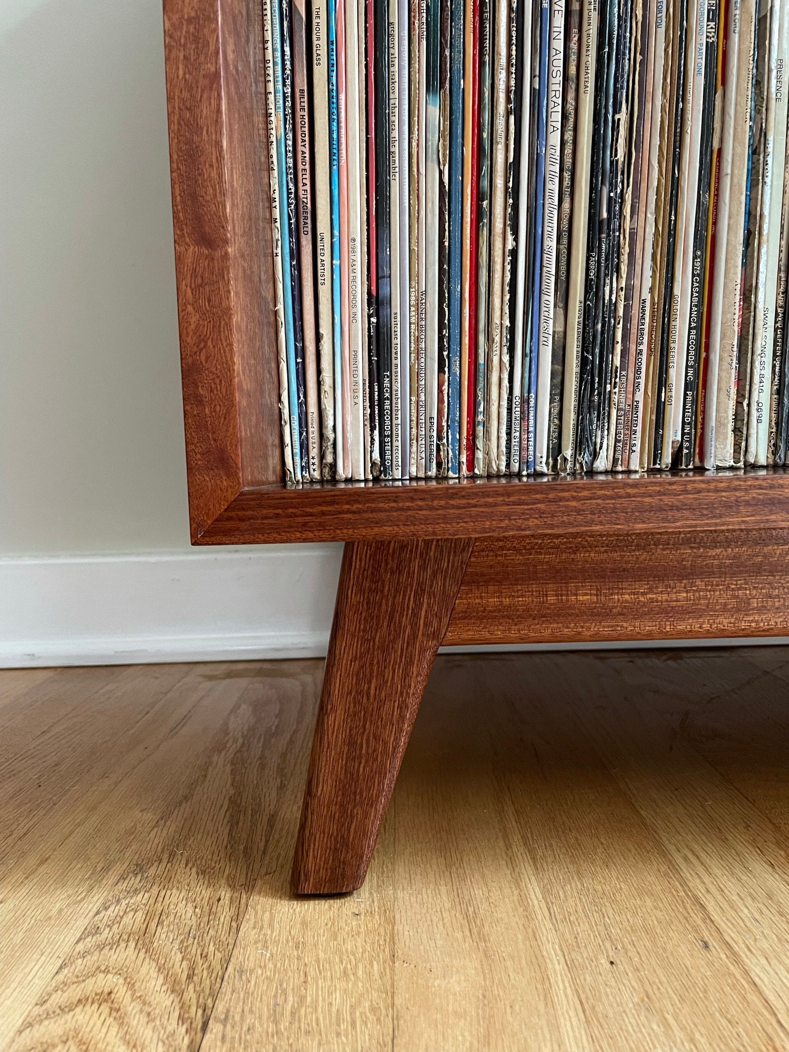 Mid Century Modern Style Record Table, Solid Sapele Handmade - Etsy