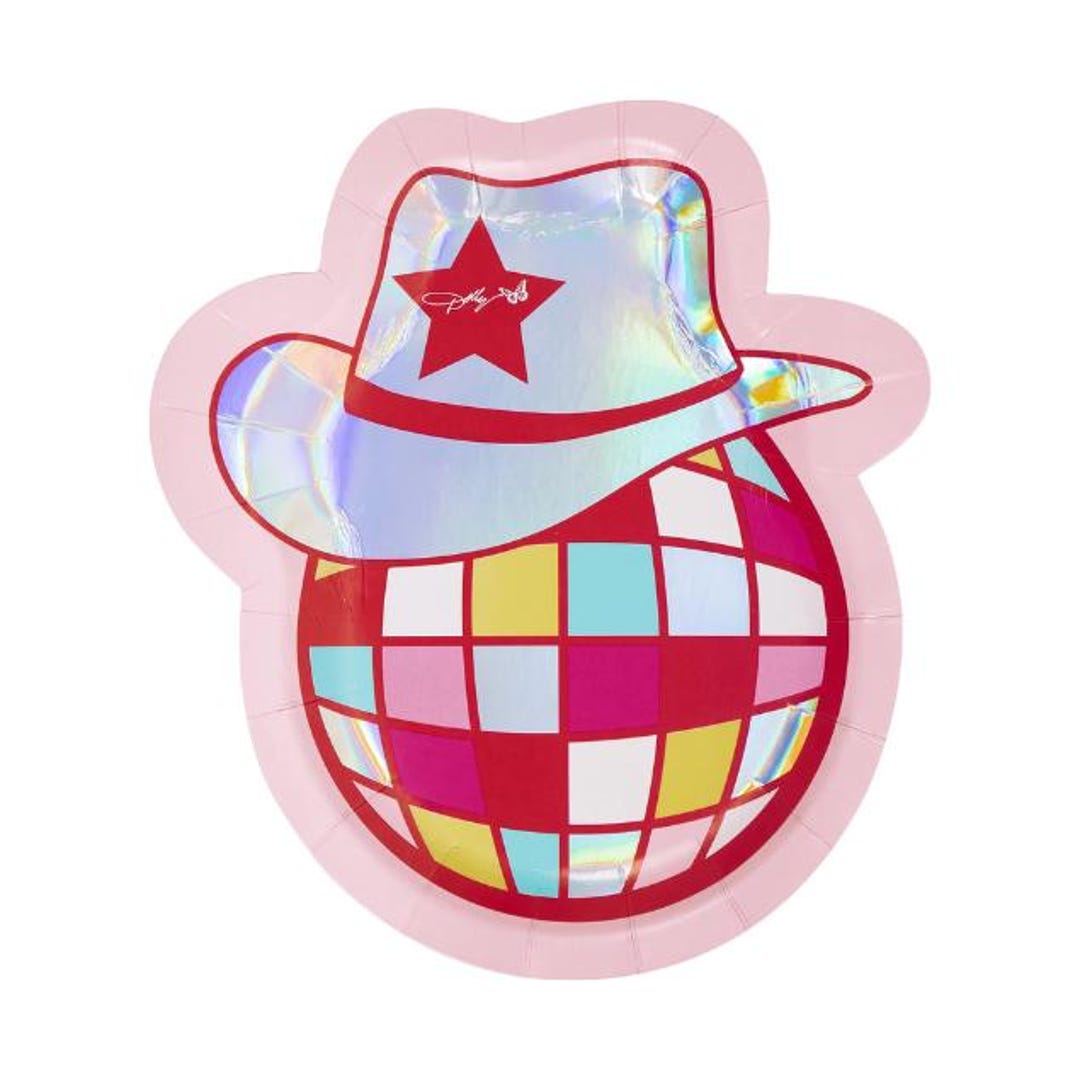 Dolly Parton Cowboy Hat Disco Ball Plates, 8 Cnt | Cowgirl Birthday ...