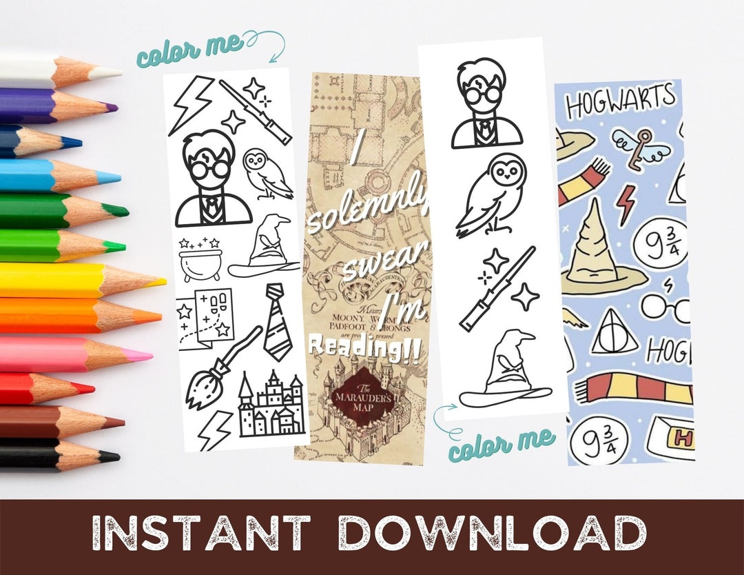 Printable Bookmarks Wizard Coloring Page Bookmark - Etsy Australia