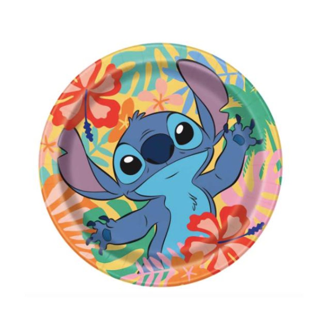 Stitch Paper Dinner Plates - 8 Cnt | Stitch Birthday Plates | Disney ...