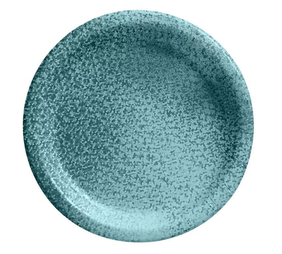 Holographic Snack Plates Aqua - 20 Count | Mermaid Birthday | Mermaid ...
