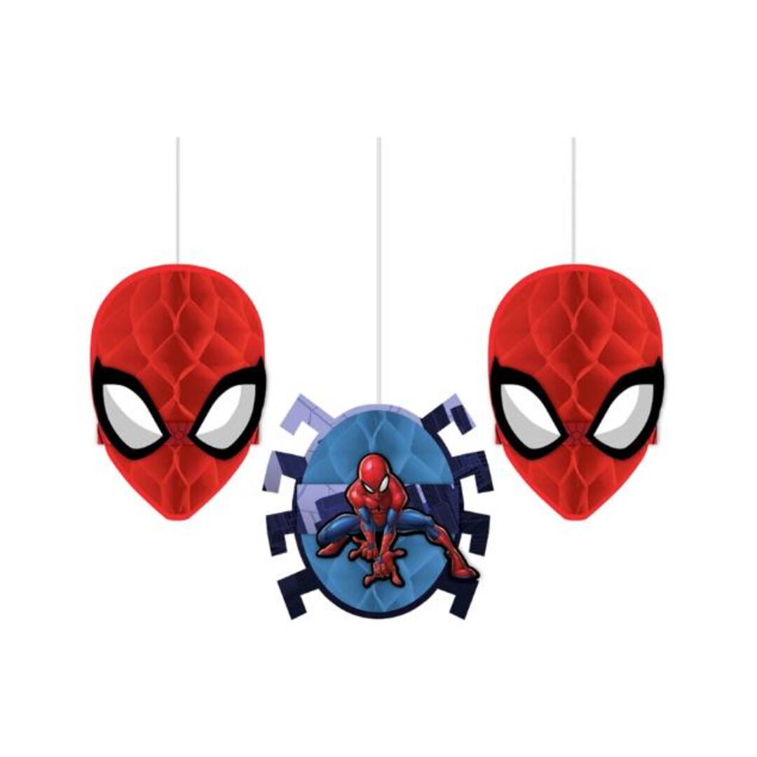 Spiderman Webbed Wonder Hanging Decorations Kit | Spiderman Birthday ...