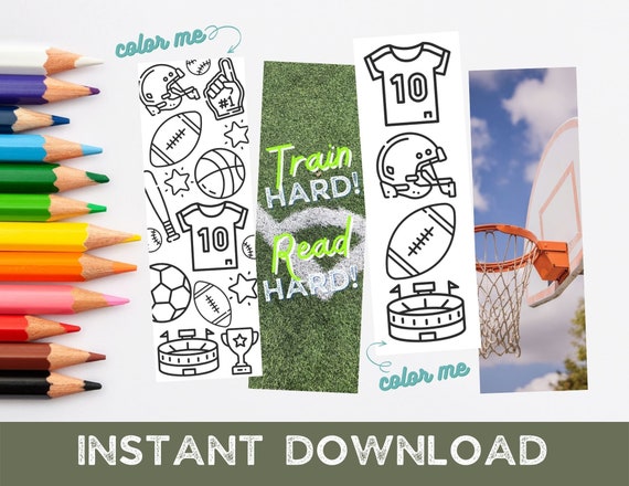 Printable Bookmarks Sports Coloring Page Bookmarks - Etsy