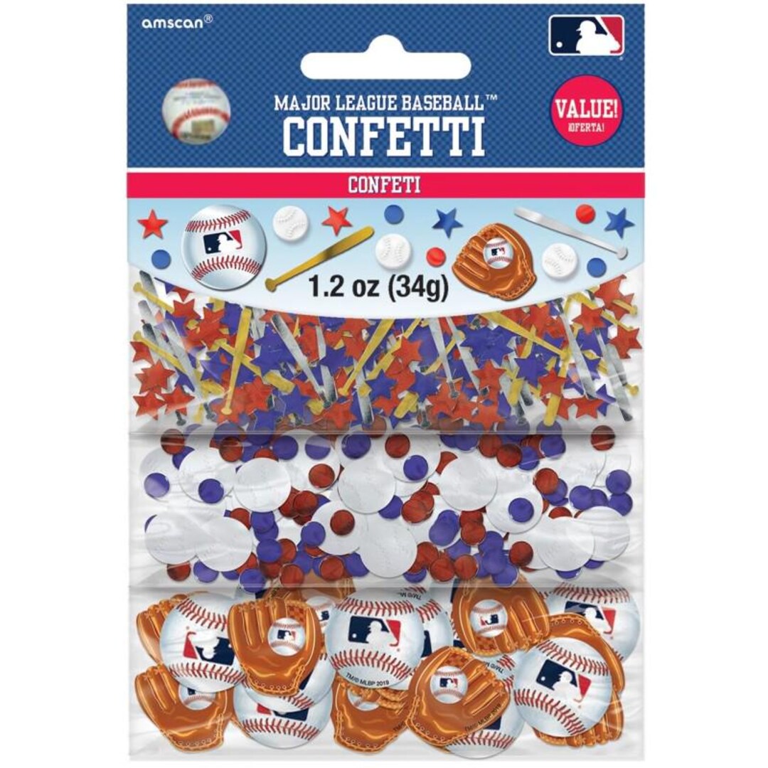 MLB 3 Mix Confetti - 1 Count | Baseball Birthday | Baseball Party Decor ...