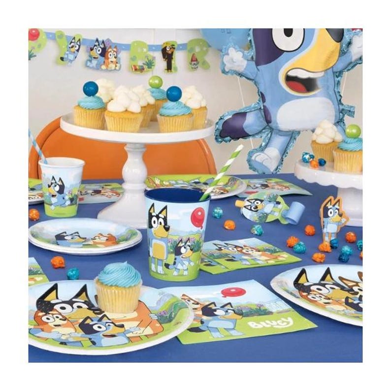 Bluey Party Round Dessert Plates - 8 Cnt | Bluey Birthday Party | Bluey ...