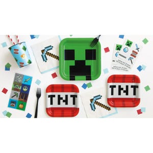 Minecraft Birthday TNT Dessert Plates - 8 Cnt | Minecraft Birthday ...