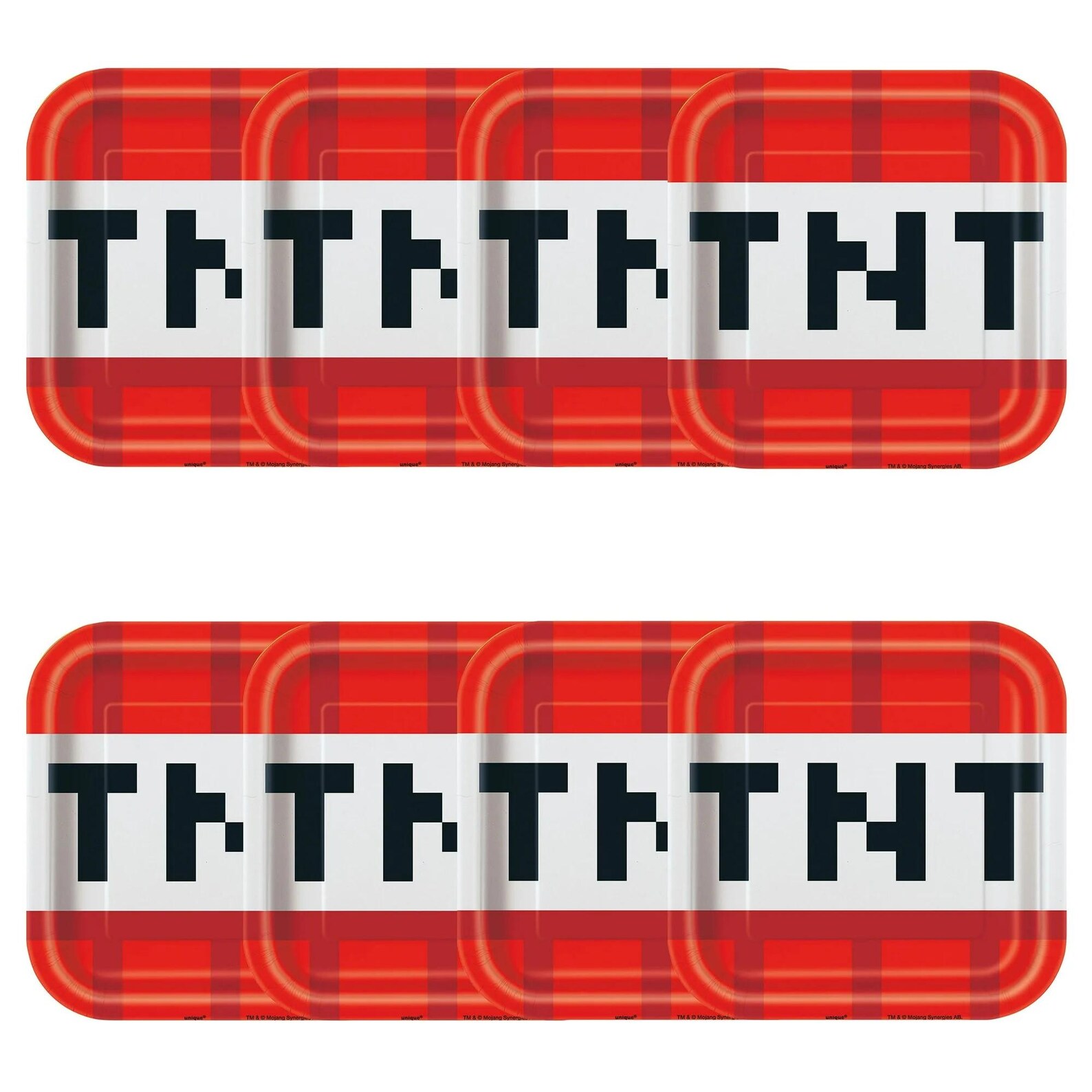 Minecraft Birthday TNT Dessert Plates - 8 Cnt | Minecraft Birthday ...