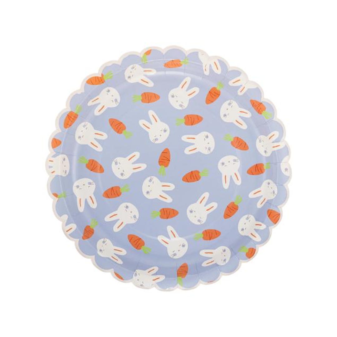 Easter Bunny and Carrot Scallop Paper Plate, 12 Cnt | Easter Party ...