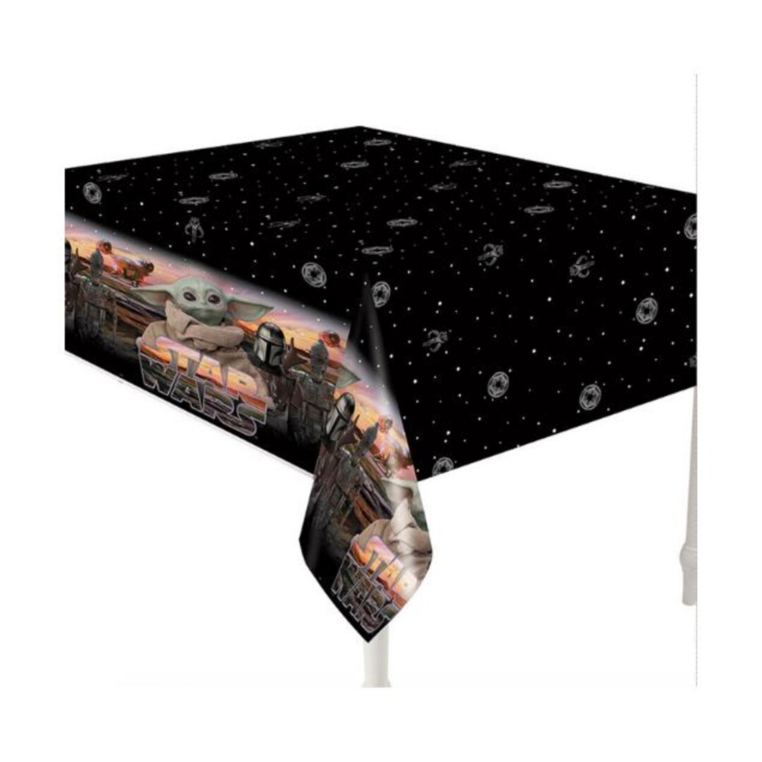 Star Wars the Mandalorian Plastic Table Cover | Star Wars Birthday ...