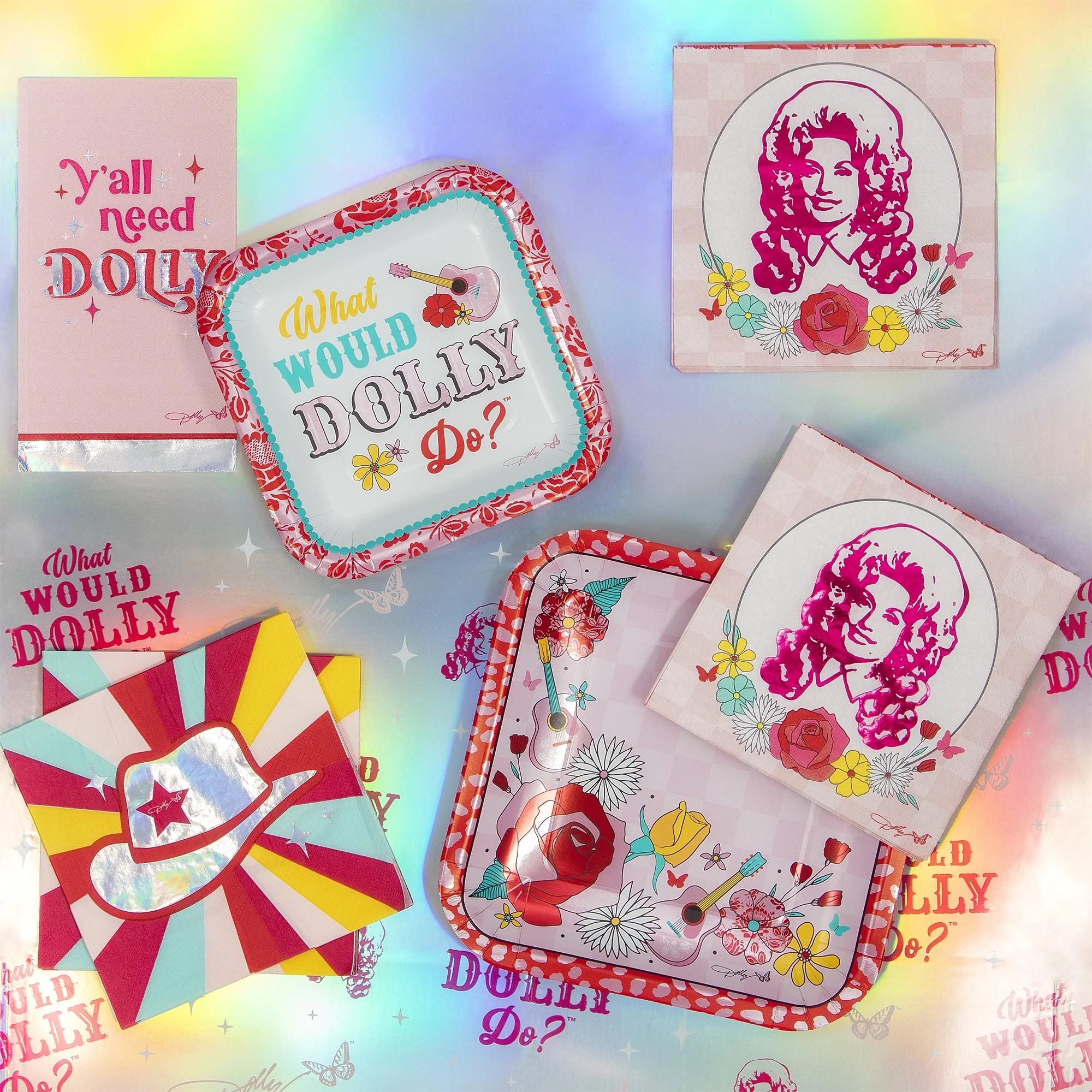 Dolly Parton Floral Multi-color Paper Plates, 8 Cnt | Cowgirl Birthday ...