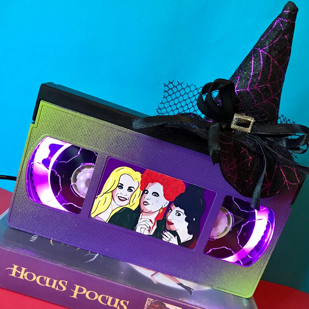 Retro VHS Lamp Hocus Pocus With Hat Night Light Mood Table 90s Horror ...