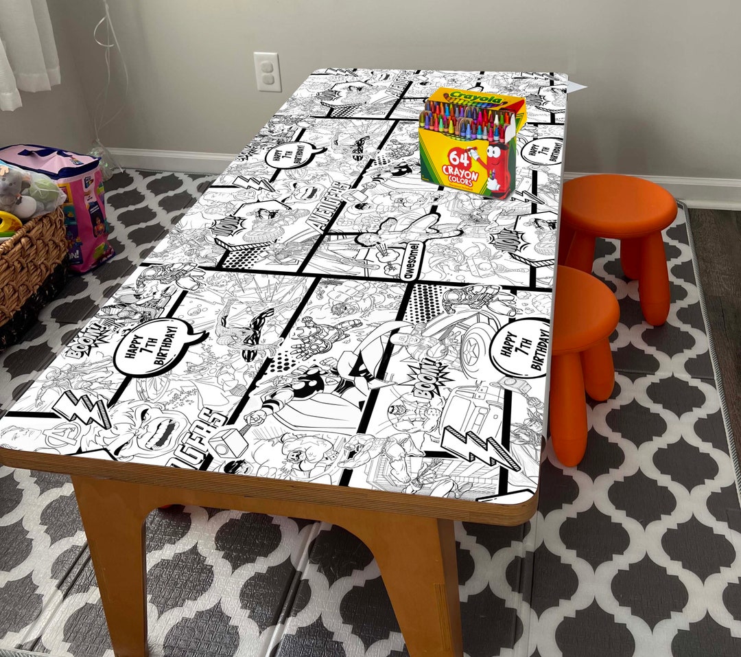 6x3 Ft Avengers Coloring Table Runner, Personalized Avengers Coloring ...