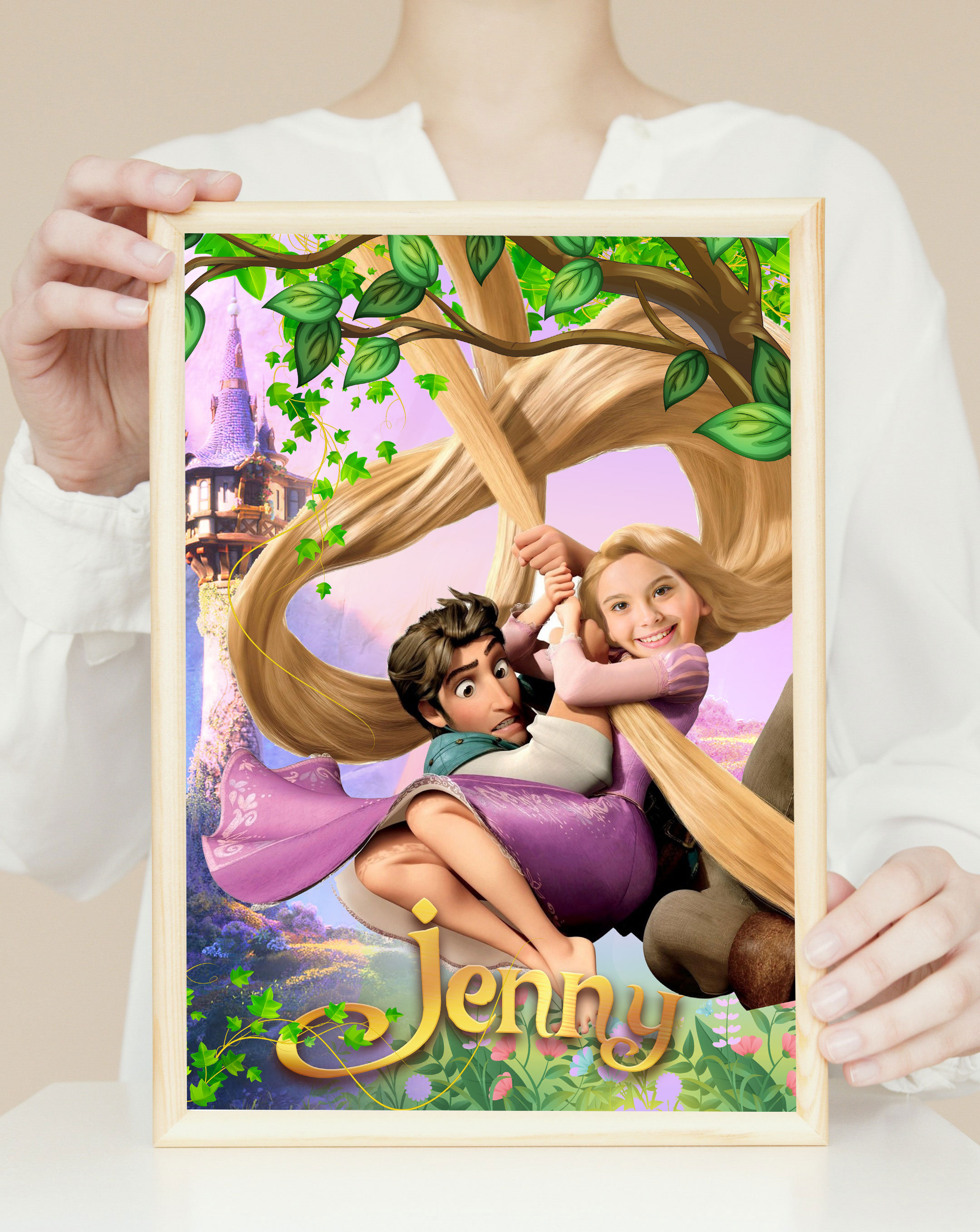 Rapunzel Backdrop, Rapunzel Print With Photo, Personalized Princess ...