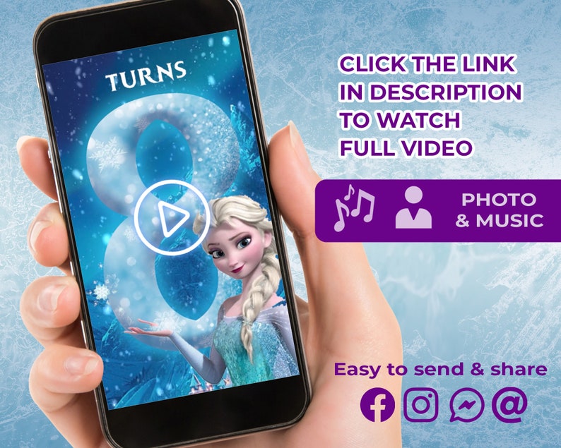 Frozen Video Invitation, Personalized Elsa and Anna Mobile Invitation ...