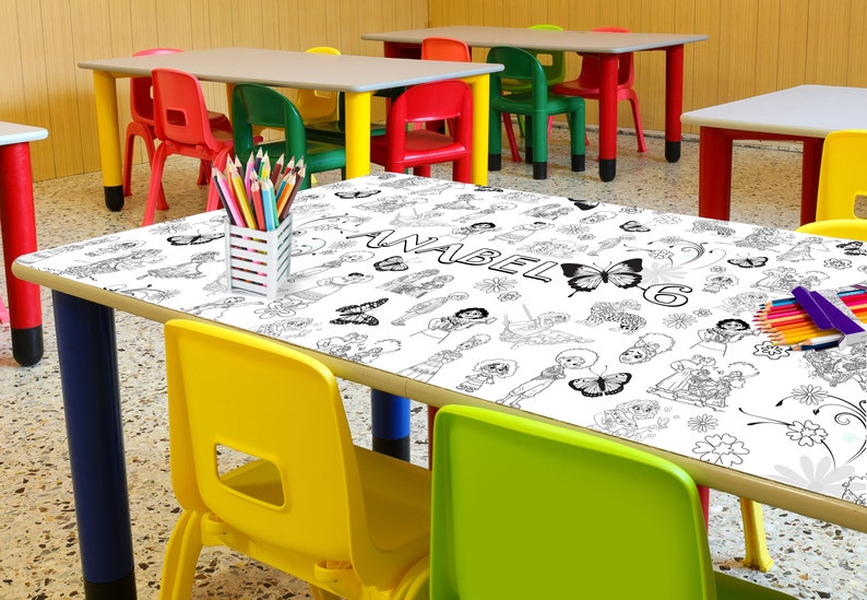 6x3 Ft Encanto Coloring Table Cloth, Personalized Encanto Table Cover ...