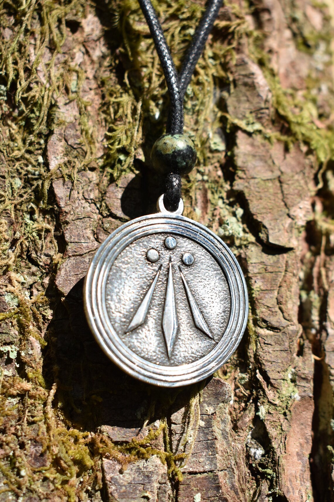 Sterling Silver Druid Awen Symbol Pendant - Double Sided - Etsy