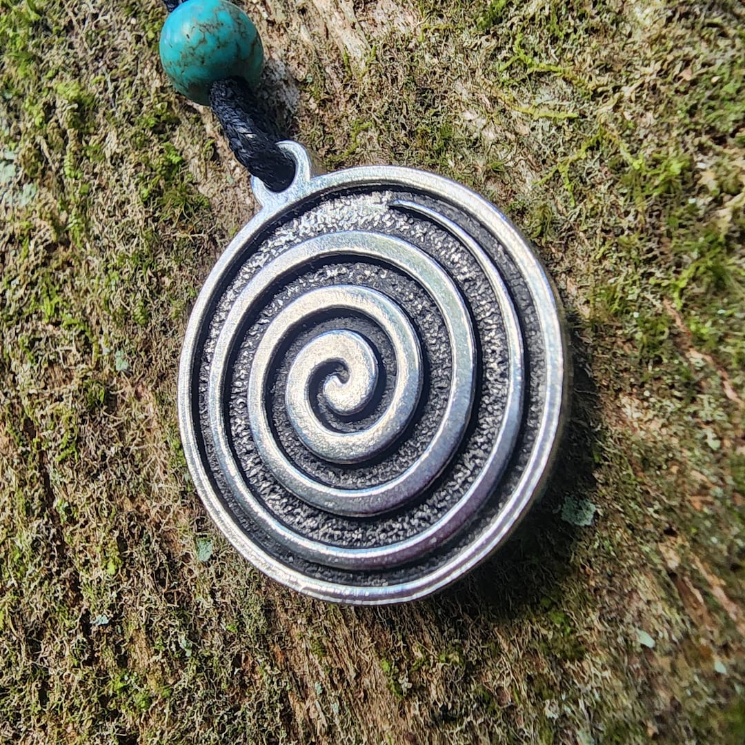 Fine Pewter Spiral Pendant - Necklace - Etsy