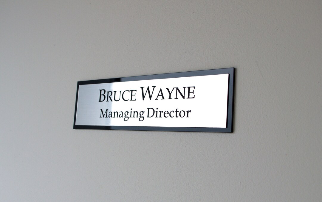 Personalised Wall Name Plate, Custom Engraved Office Sign, Personalised ...