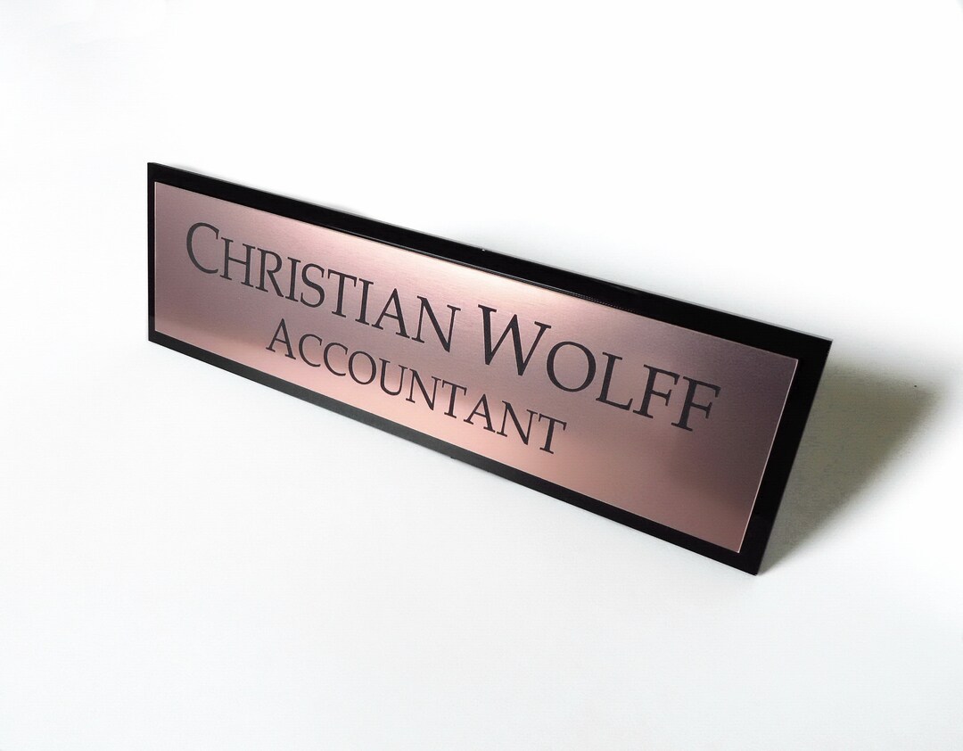 Executive Personalised Desk Name Plate, Custom Engraved Desk Office ...