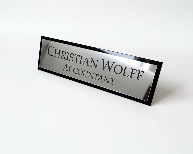 Personalised Desk Name Plate, Custom Engraved Desk Sign, Office Plaque ...