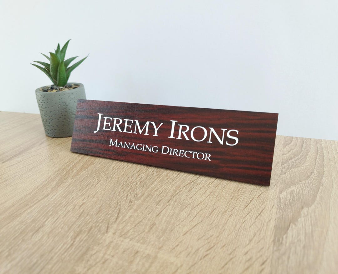 Personalised Rustic Desk Name Plate, Custom Desk Sign, Colorful Office ...