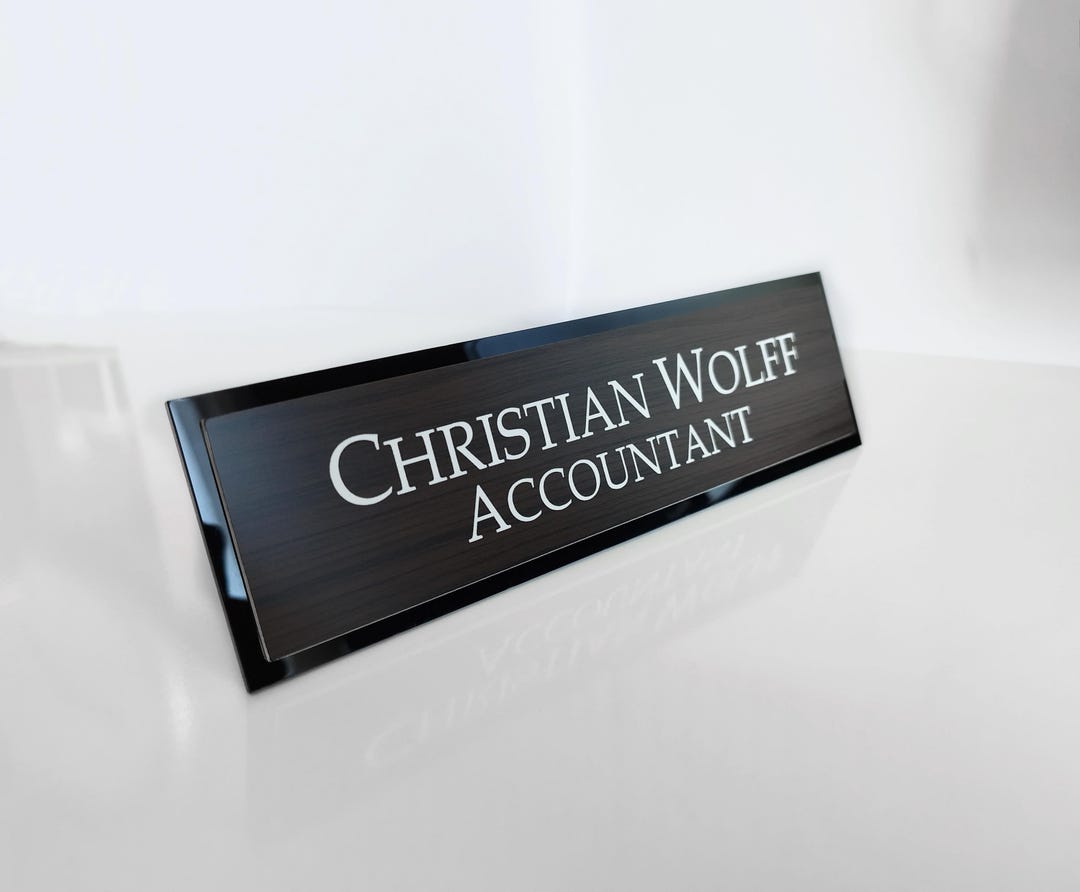 Custom Acrylic Desk Name Plate, Personalized Office Sign - Etsy