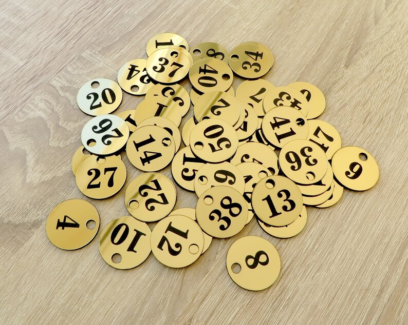 Set of 50 Laser Engraved Number Discs Table Tags Locker - Etsy
