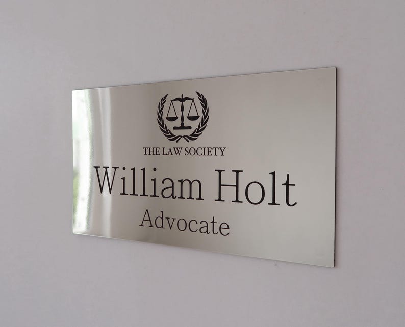 Custom Name Plate, Business Sign With Logo & QR Code, NFC, Laser ...