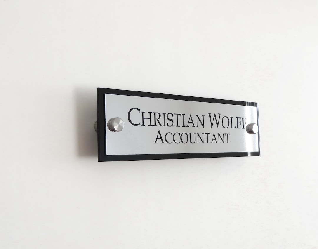 8''x2'' Custom Acrylic Wall Sign - Personalized Office Name Plate With ...