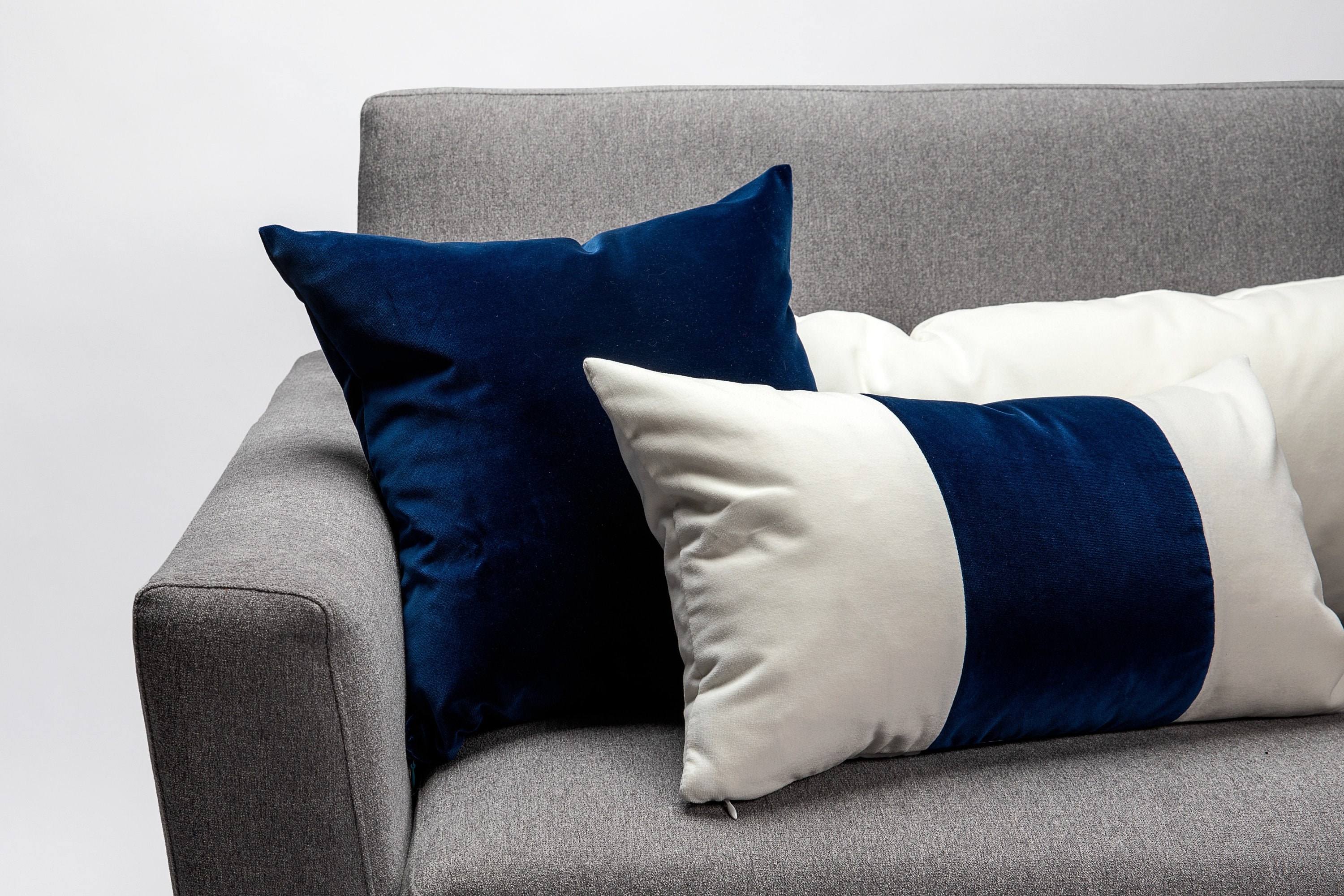 Classic Blue Pillow/ Contemporary Modern Blue Italian Velvet - Etsy