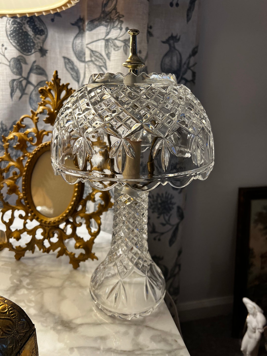 Vintage Lead Crystal Lamp 15.5 - Etsy