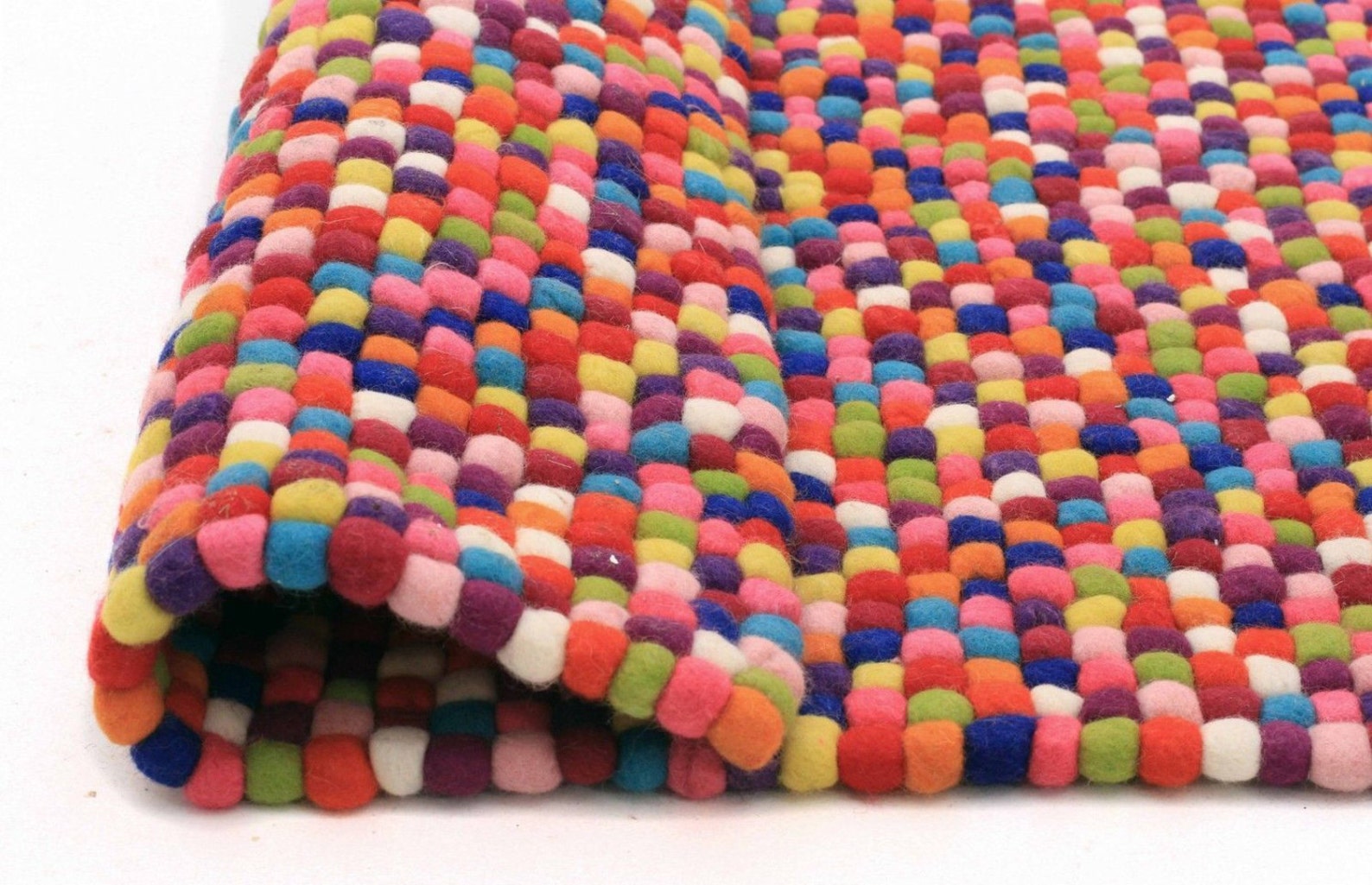 Bright Color Nursery Rectangle Rug Handmade Multi-colored Felt | Etsy