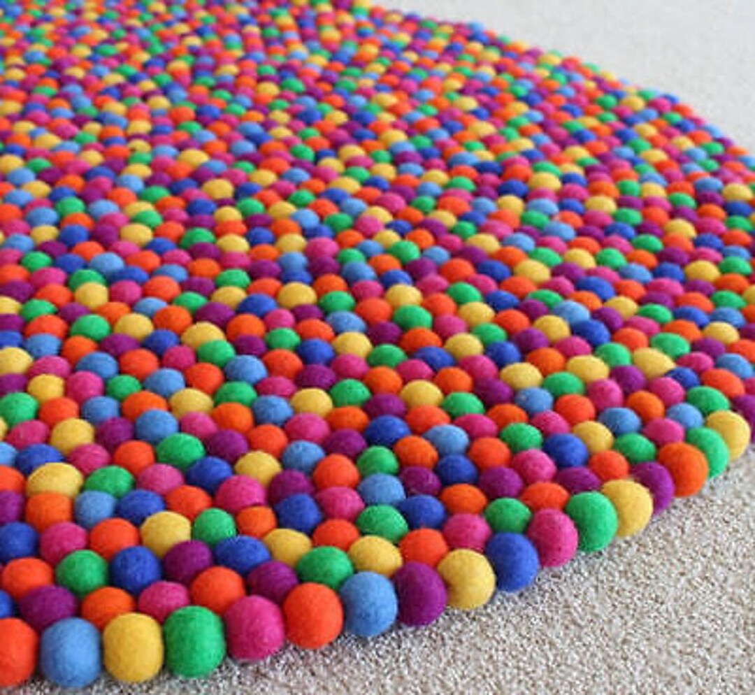 Choose Your Size 2.5 Feet to 10 Feet Handmade Bright Mix Color Round ...