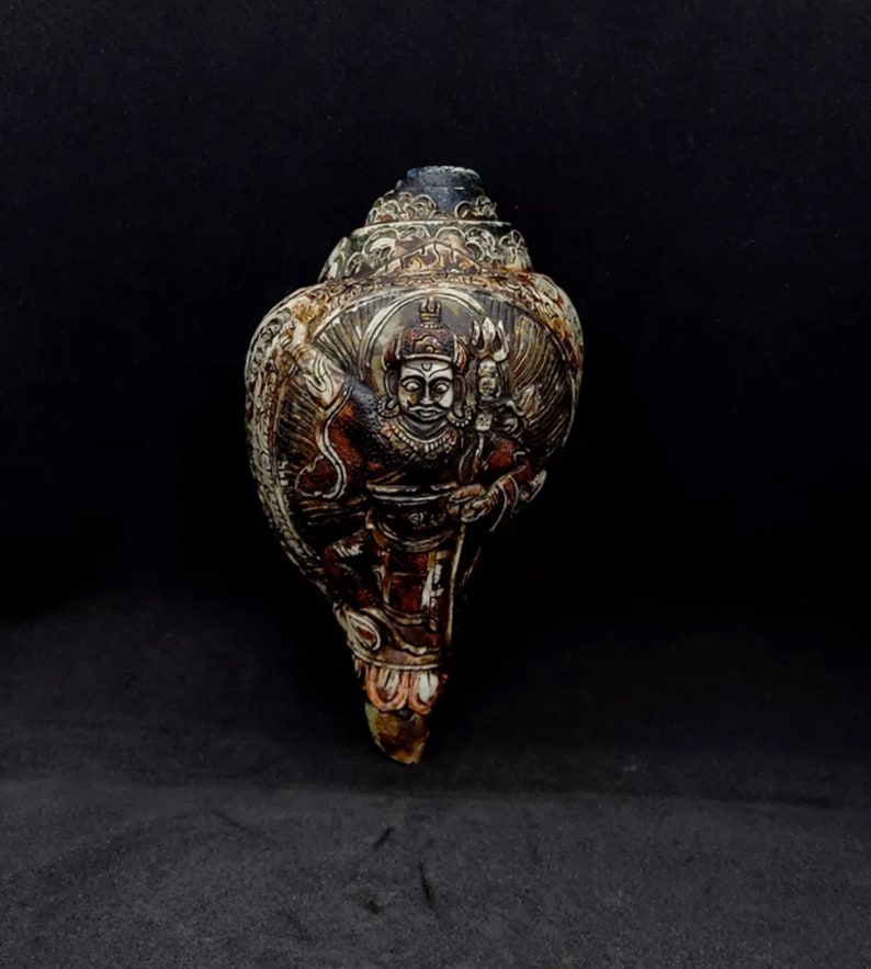 Vintage Buddhist Monk Guru Rinpoche Trumpet Ritual Conch Shell ...