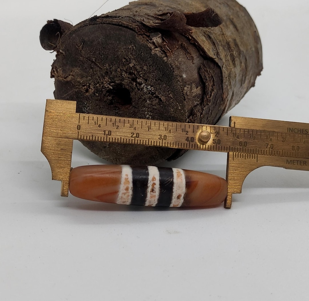 Antique Tibetan Phum Dzi Dzi Bead Unique Pattern Protective Amulet , GC ...