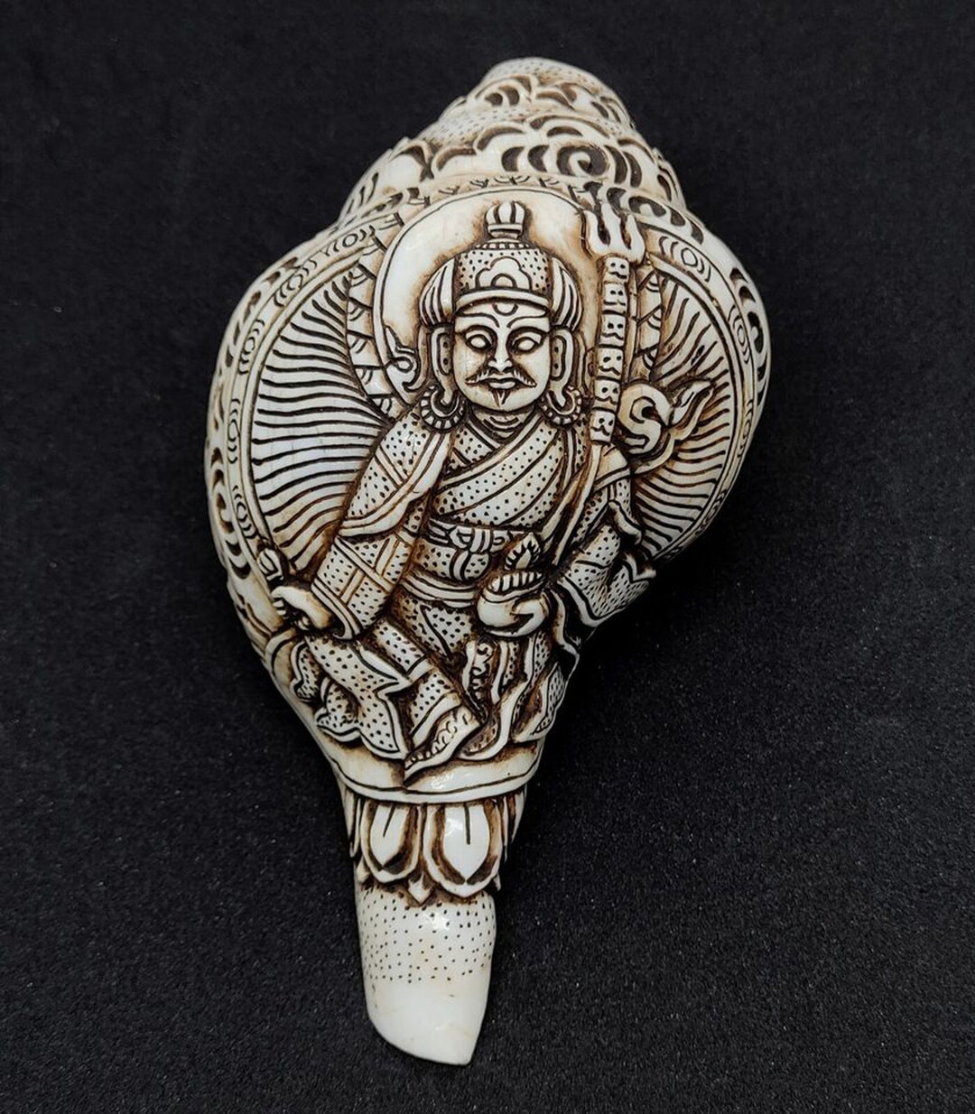Guru Rinpoche Padmasambhava Ritual Conch Shell Tibetan Monk Trumpet ...