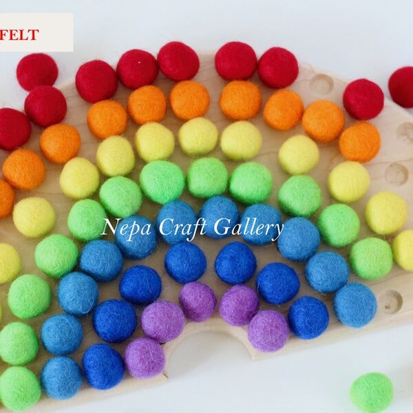 Rainbow Pom Poms - Etsy