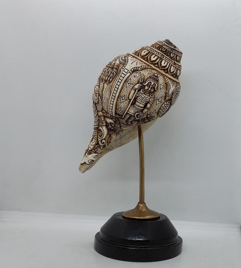 Sri Lanka Ravana Gond Tribe God Ravan Ritual Conch Shell, Raavan Conch ...