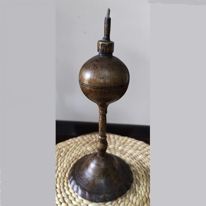 Antique Himalayan Kerosene Oil Lamp Tuki From Nepal Collective Art, RB ...