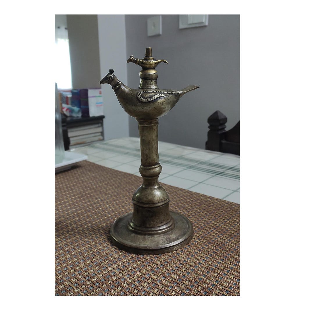 Antique Handmade Daphne Bird Kerosene Oil Lamp (tuki) From Nepal ...