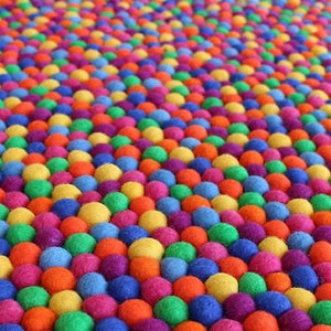 Choose Your Size 2.5 Feet to 10 Feet Handmade Multi-colored Round Felt ...
