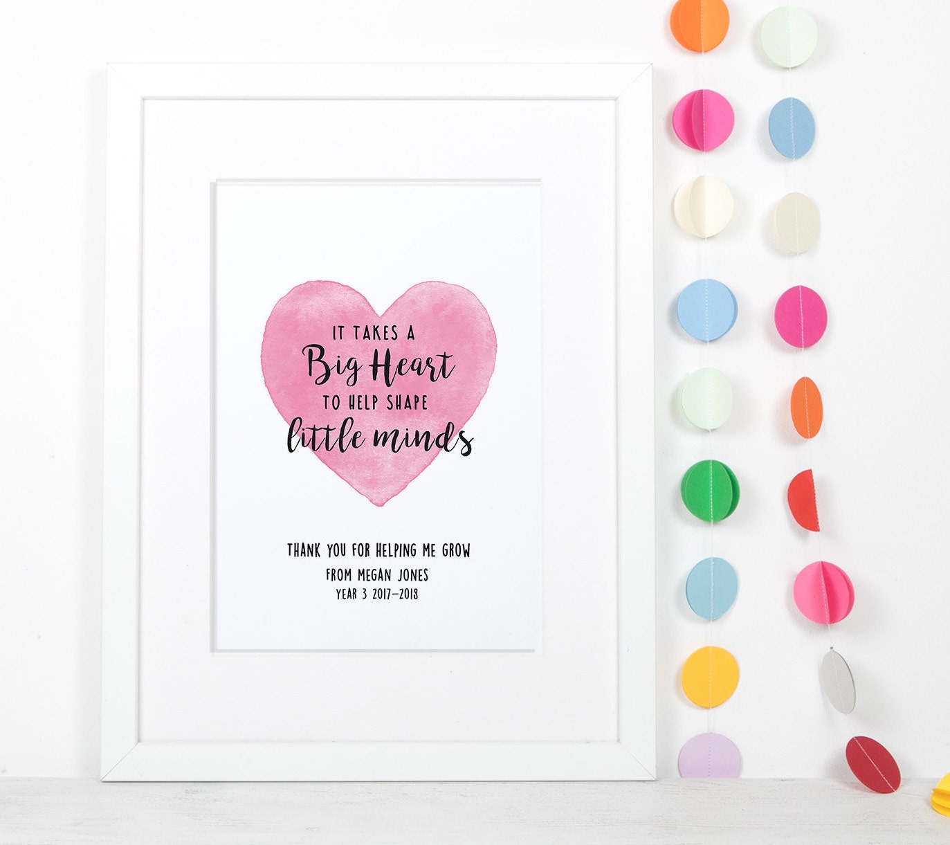 Personalised Teacher Card It Takes Big Heart to Shape Little | Etsy