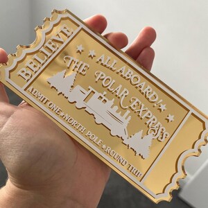 Personalised Polar Express Golden Ticket, Christmas Surprise Souvenir ...
