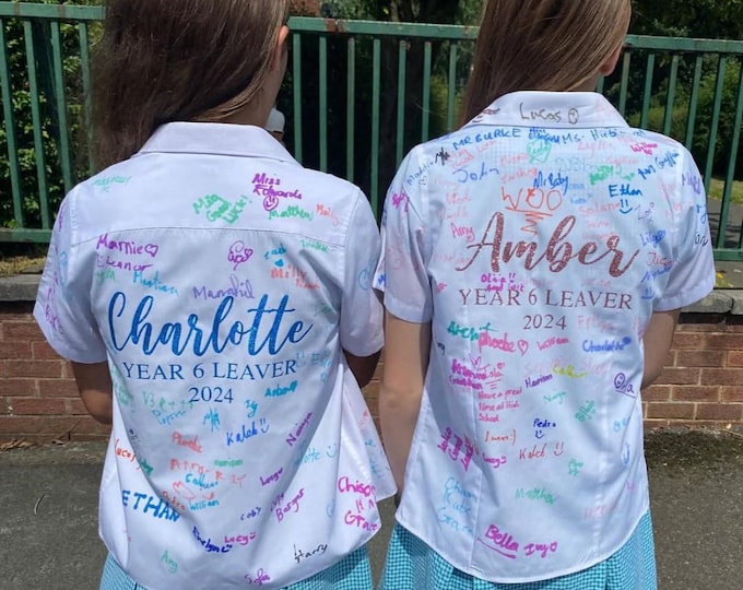 Charl Design. Personalised Leavers Shirt 2026 Butterflies and Hearts ...