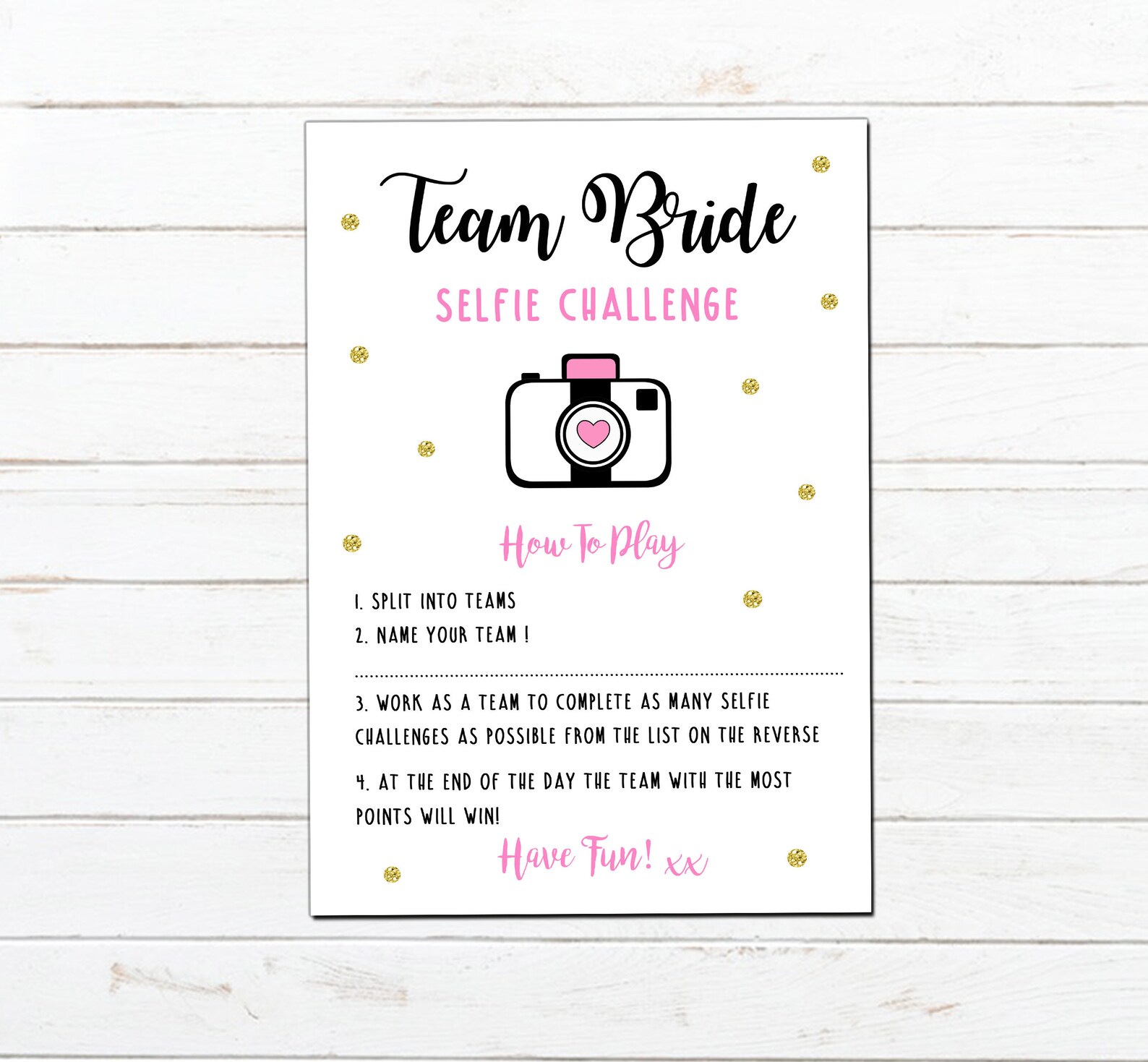 Hen Party Selfie Challenge Cards Hen Party Bride and - Etsy UK