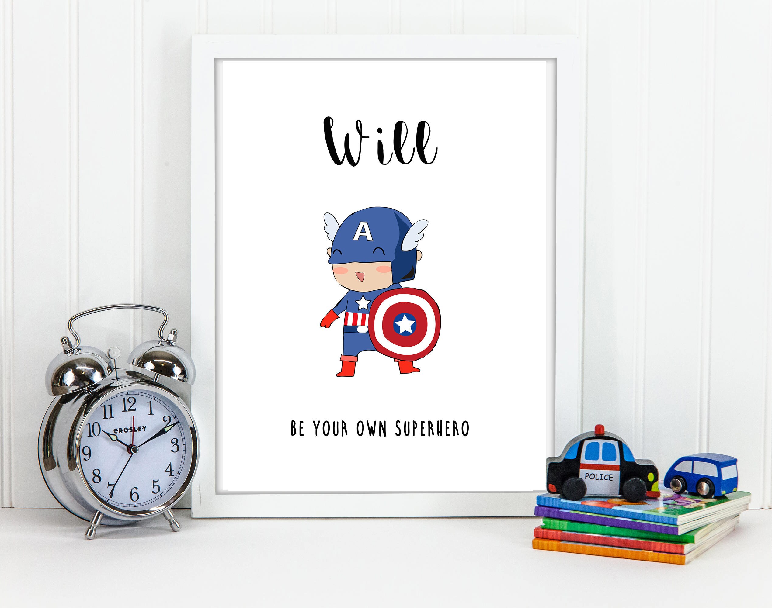 Personalised Superhero print Nursery print bedroom print | Etsy