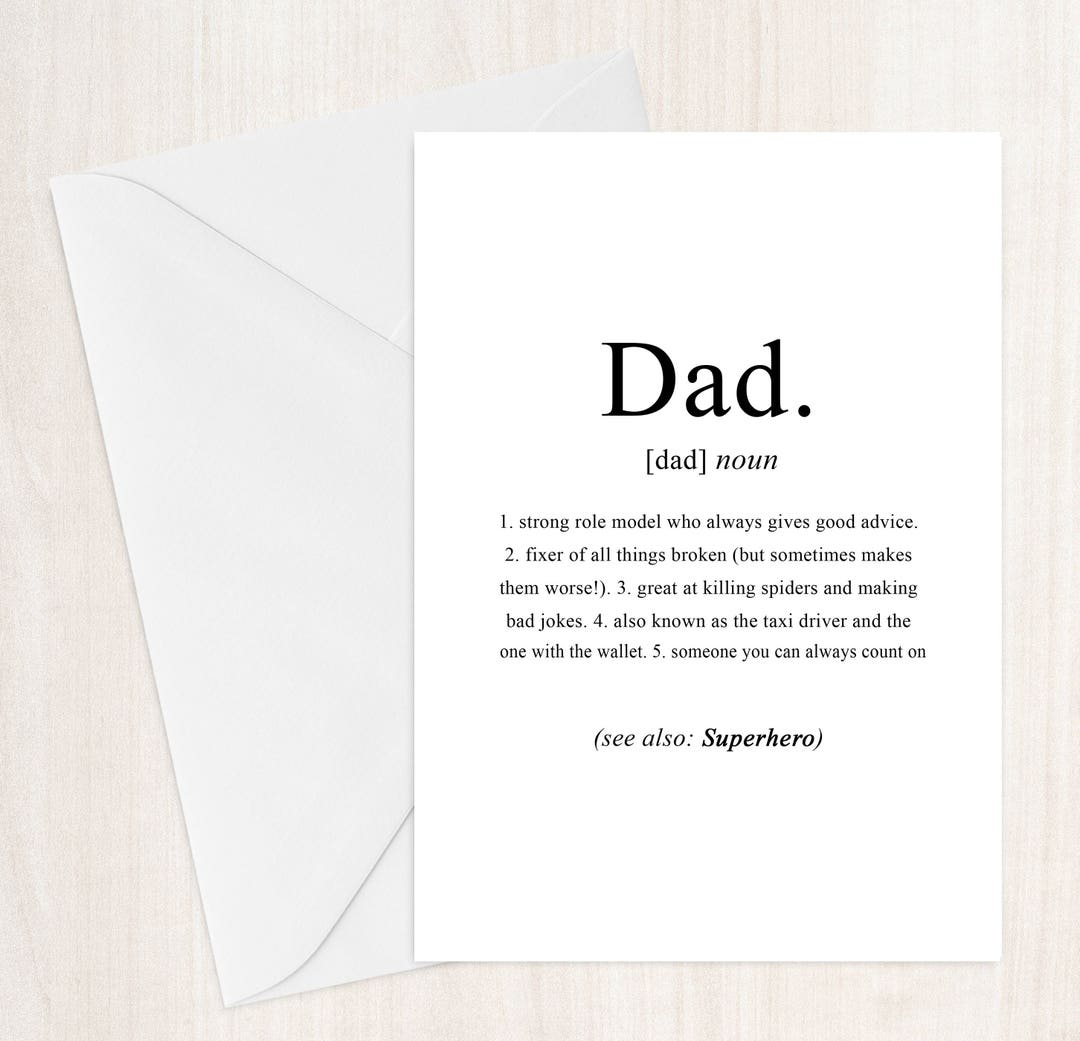 Dad Definition Father's Day Card or Print - Etsy