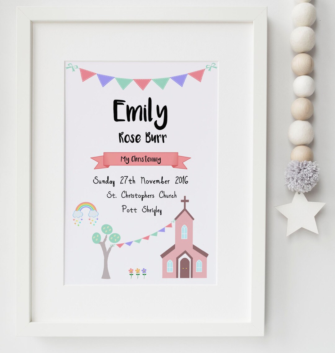 Personalised Christening Print – Custom Baptism Keepsake for Baby Boys ...