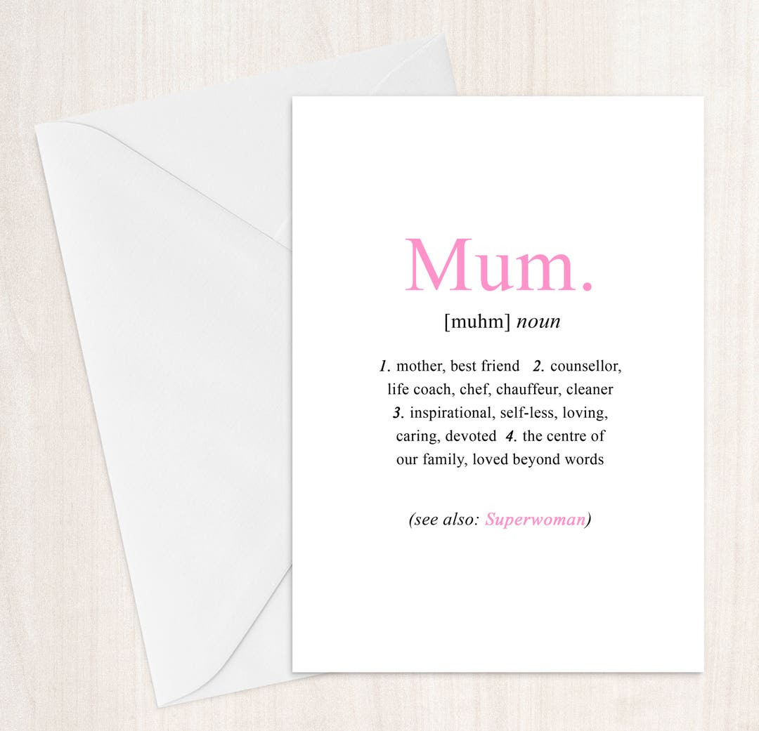Mutter Definition Muttertagskarte - Muttertag, Muttertagskarten ...